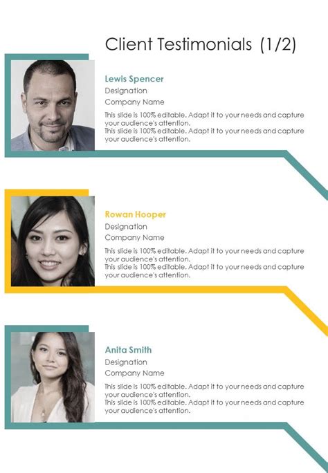 Client Testimonials Employee Hiring Proposal One Pager Sample Example