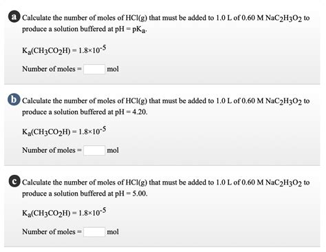 Solved A Calculate The Number Of Moles Of HCl G That Must Chegg Com