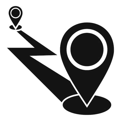 premium vector route indicated by pin markers on a map
