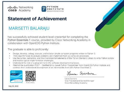 Balaraju Marisetti On Linkedin Ceo Cisconetworkingacademy Pythonprogramminglanguage