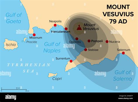 Eruption Of Mount Vesuvius In 79 Ad History Map General Distribution Of Ash And Pumice