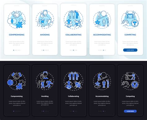 Conflict Resolution Onboarding Mobile App Page Screen Work Relations Walkthrough 5 Steps