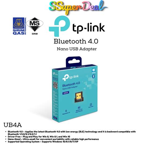 TP LINK Bluetooth 4 0 Nano USB Adapter Bluetooth 5 0 Nano USB Adapter 3 Year Warranty By TP