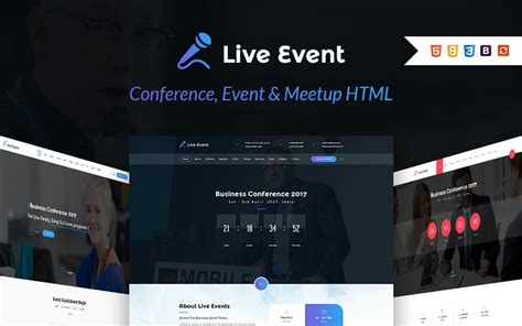 Live Event Conference Event And Meetup Landing Page Template