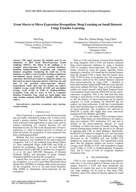 Pdf From Macro To Micro Expression Recognition Deep Learning On Small Datasets Using Transfer