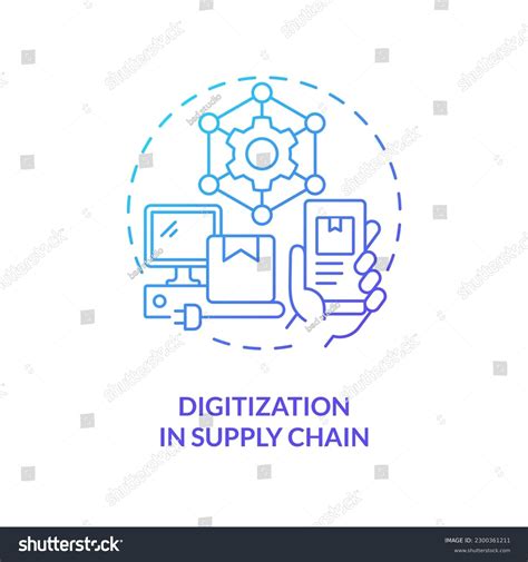 Digitization Supply Chain Blue Gradient Concept Stock Vector Royalty Free 2300361211