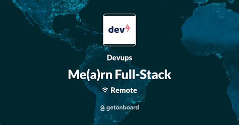 Mearn Full Stack At Devups Remote Work From Home Get On Board