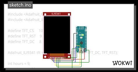 Tft St7789 Anolog Clock Wokwi ESP32 STM32 Arduino Simulator