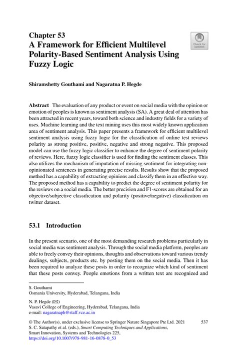 Pdf A Framework For Efficient Multilevel Polarity Based Sentiment