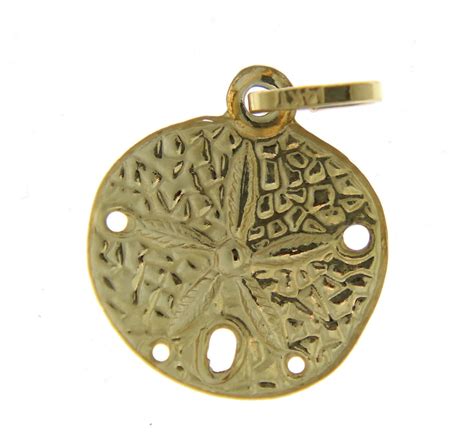 14k Gold Sand Dollar Pendant Etsy