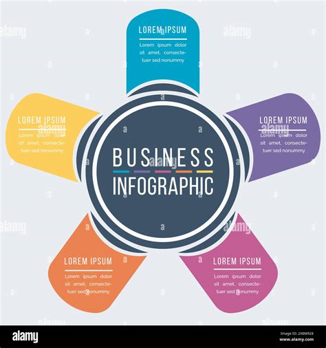 infographic design colorful 5 steps objects elements or options