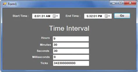 Getting The Time Interval In VB Net 2022