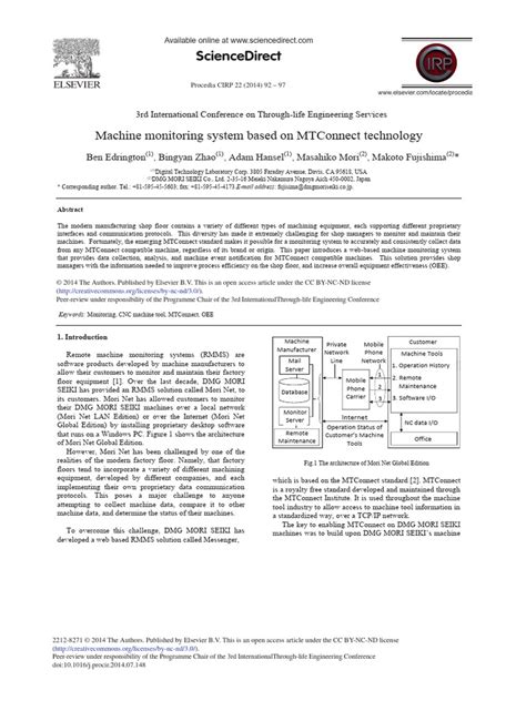 Machine Monitoring System Based On Mtconnect Technology Pdf Computer Network Internet