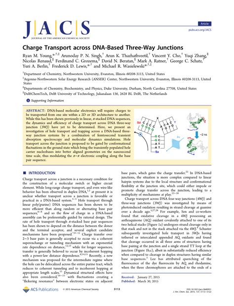 Pdf Charge Transport Across Dna Based Three Way Junctions
