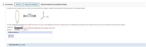Solved Single Turn Coil Of Radius 4 50 Cm Is Held In A