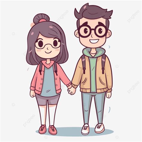 Girlfriend Clipart Cartoon Illustration Of Couple Holding Hands Vector
