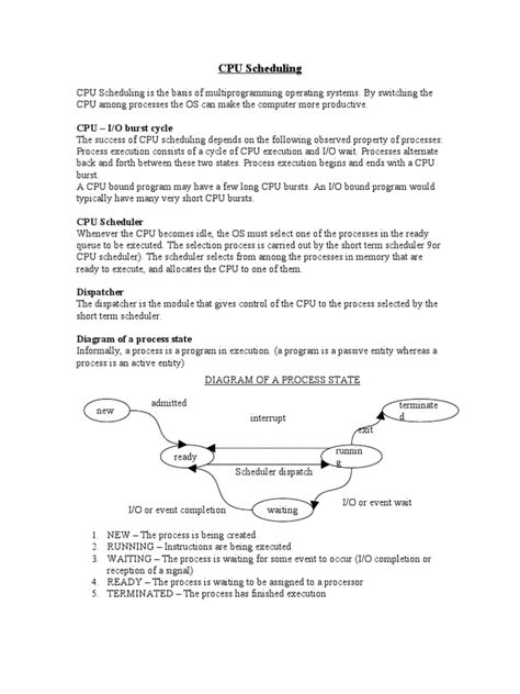 cpu scheduling algorithms explained pdf scheduling computing