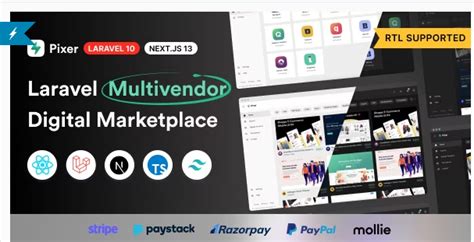 Pixer React Laravel Ecommerce Multivendor Digital Marketplace Top
