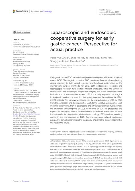 Pdf Laparoscopic And Endoscopic Cooperative Surgery For Early Gastric Cancer Perspective For