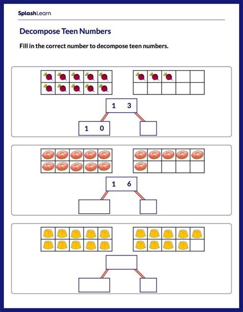Kindergarten Math Compose And Decompose Numbers Worksheets Free And Printable Splashlearn