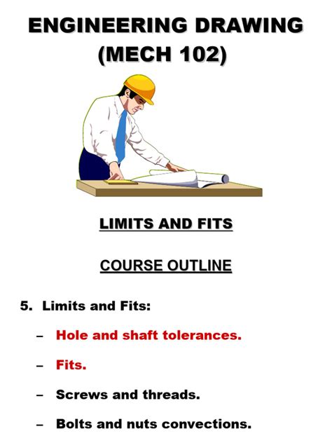 Mech 102 Lecture 6 Limits And Fits Pdf Engineering Tolerance