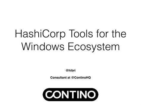 Pdf Hashicorp Tools For The Windows Ecosystem Dokumentips