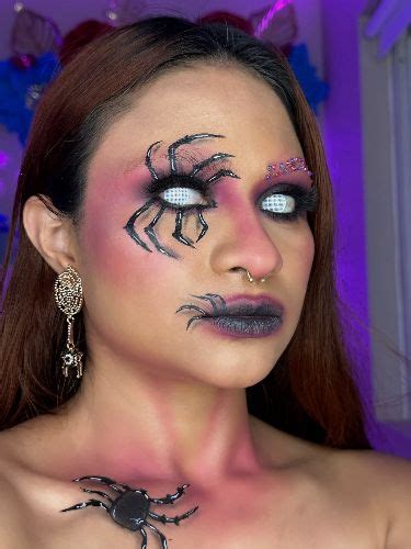 Spider Drop Earrings With A Stylish Make Up 1 Makeup Tutorial Makeup