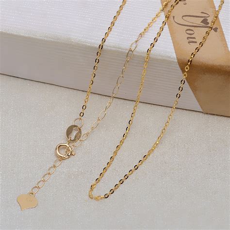 09mm Solid 18k Yellow Gold Necklaceau750 Necklace18k Gold Cable