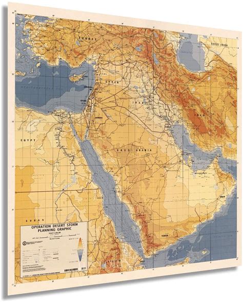 Historic Prints Historix 1991 Operation Desert Storm Map 24x24 Inch