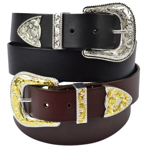 Handcrafted Leather Belt With Western Buckle Set Colonial Leather