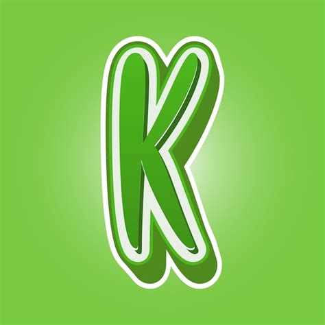녹색 배경의 녹색 문자 K 프리미엄 벡터