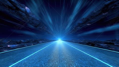 생생한 파란색 스포트라이트를 사용한 동적 고속도로의 3d 렌더링 동작 및 속도 배경 고속 도로 배경 고속 배경 동작 배경 이미지 Hd 고속 도로 고속 동작 배경