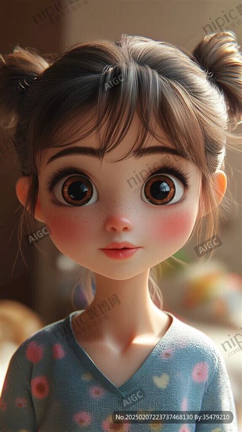 Ai创作图儿插少女 3d卡通女孩 大眼萌妹 儿插女孩 大眼睛姑娘 3d女娃 Q版萌娃 Q萌小女孩 3d卡通人物 大头萌女孩 Q版娃娃萌娃 哪吒头 大眼睛小女孩 圆圆的大眼睛 原创女孩插画