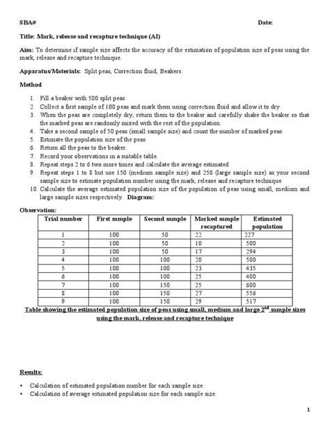 Mark Release And Recapture Technique Accuracy 40 Pdf Sampling Statistics Science