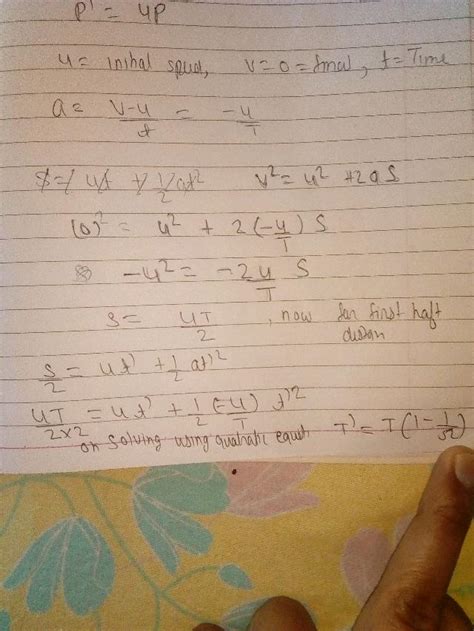 16 A Particle Starts With Initial Speed U And Retardation A To Come To