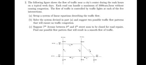 2 The Following Figure Shows The Flow Of Traffic Near A Citys Center