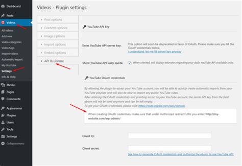 Getting Started Set Up Youtube Oauth Client Id And Secret Wordpress Youtube Plugin Youtube