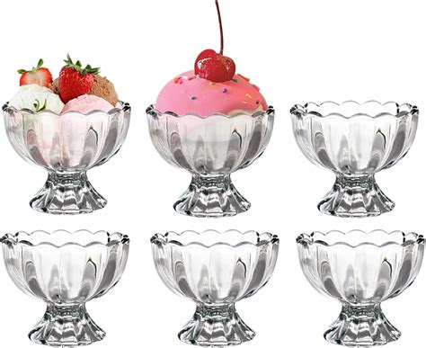 Whole Housewares Ice Cream Sundae Glasses Set Of 6