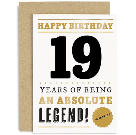 19 Years Legend Card 19th Birthday Card For Him 19th Birthday Card
