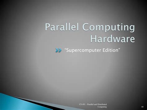 Ppt Cs 491 Parallel And Distributed Computing Powerpoint