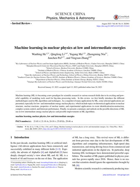 Pdf Machine Learning In Nuclear Physics At Low And Intermediate Energies