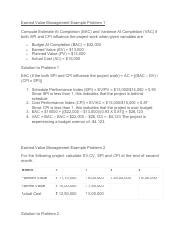 Earned Value Management Examples Pdf Earned Value Management Example Problem Compute