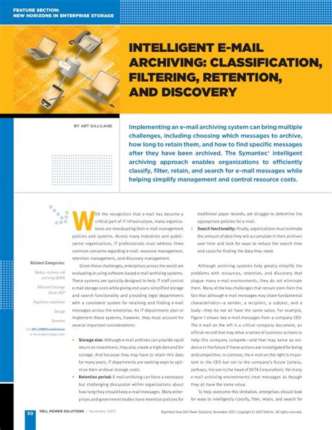 pdf intelligent e mail archiving classification filtering