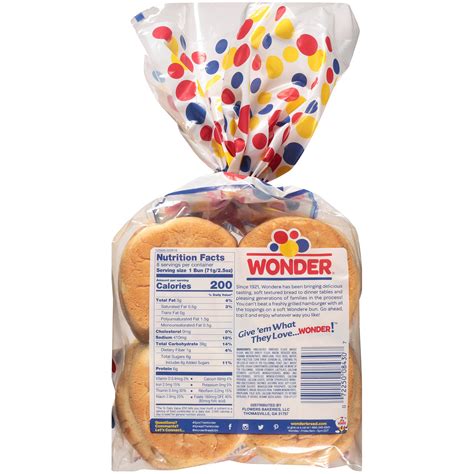 Wonder Jumbo White Bread Hamburger Buns Bbq Party Essential 8 Count