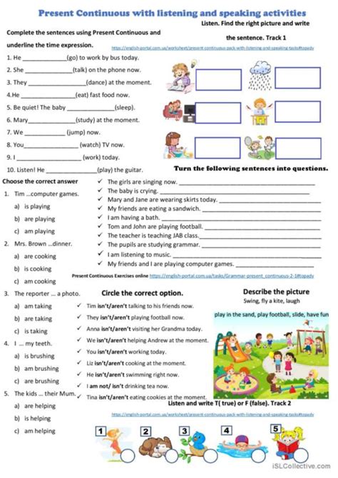 146 Present Continuous Listening English Esl Worksheets Pdf…
