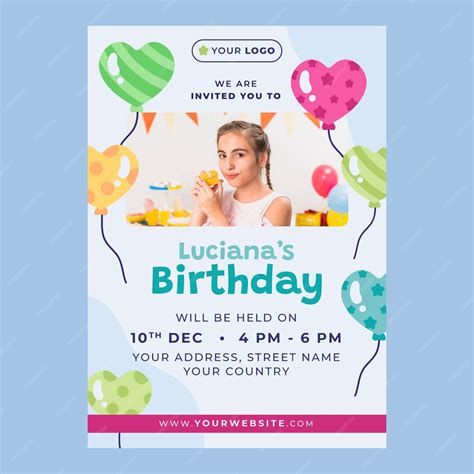 Ручной обращается шаблон приглашения на празднование дня рождения ...