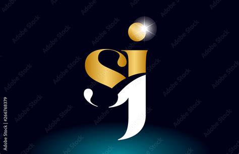 Gold Golden Alphabet Letter Sj S J Logo Combination Company Icon Design