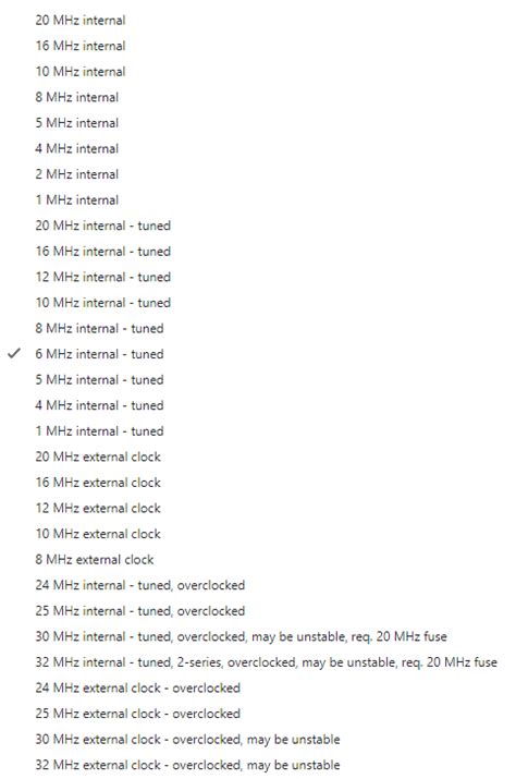 Attiny1614 Can Only Program For 16 Mhz Or 20mhz 3rd Party Boards Arduino Forum