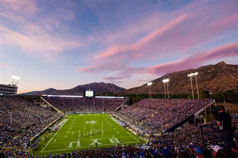 Sunset Over Byus Lavell Edwards Stadium Dav D Photography