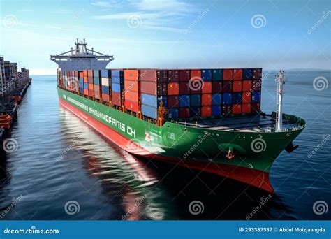 Industrial Crane Handles Container Loading For Global Import Export Logistics Stock Illustration